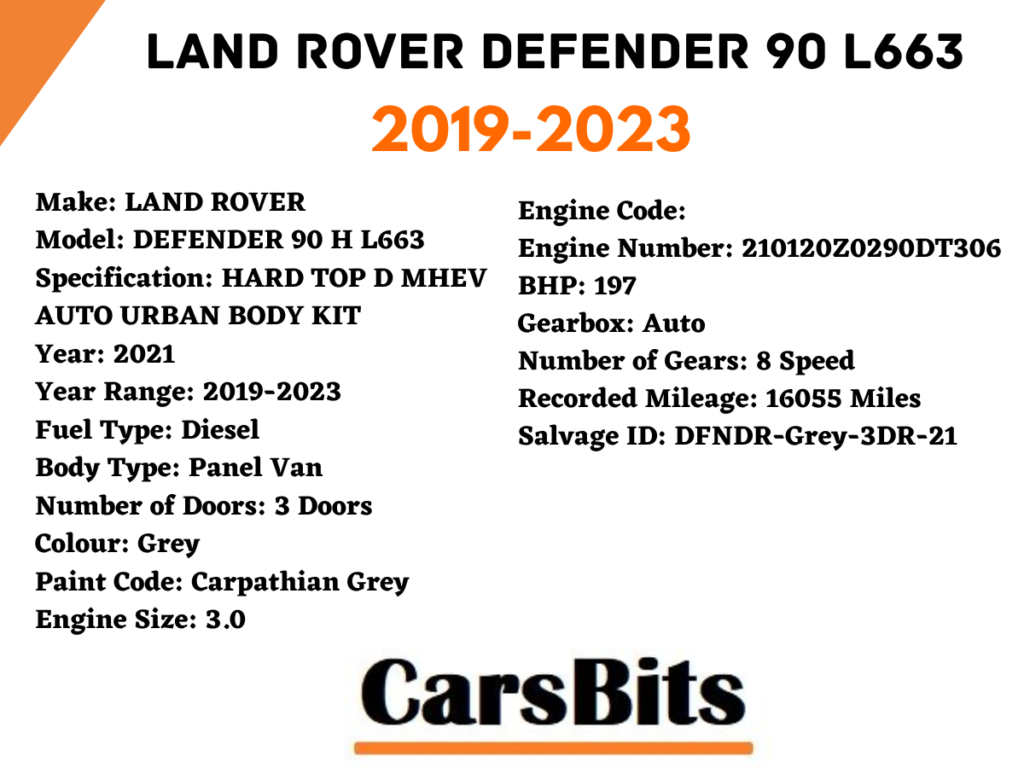 CarsBits » Shop » Parts » Land Rover Defender 90 L663 2019-2023 3.0 ...