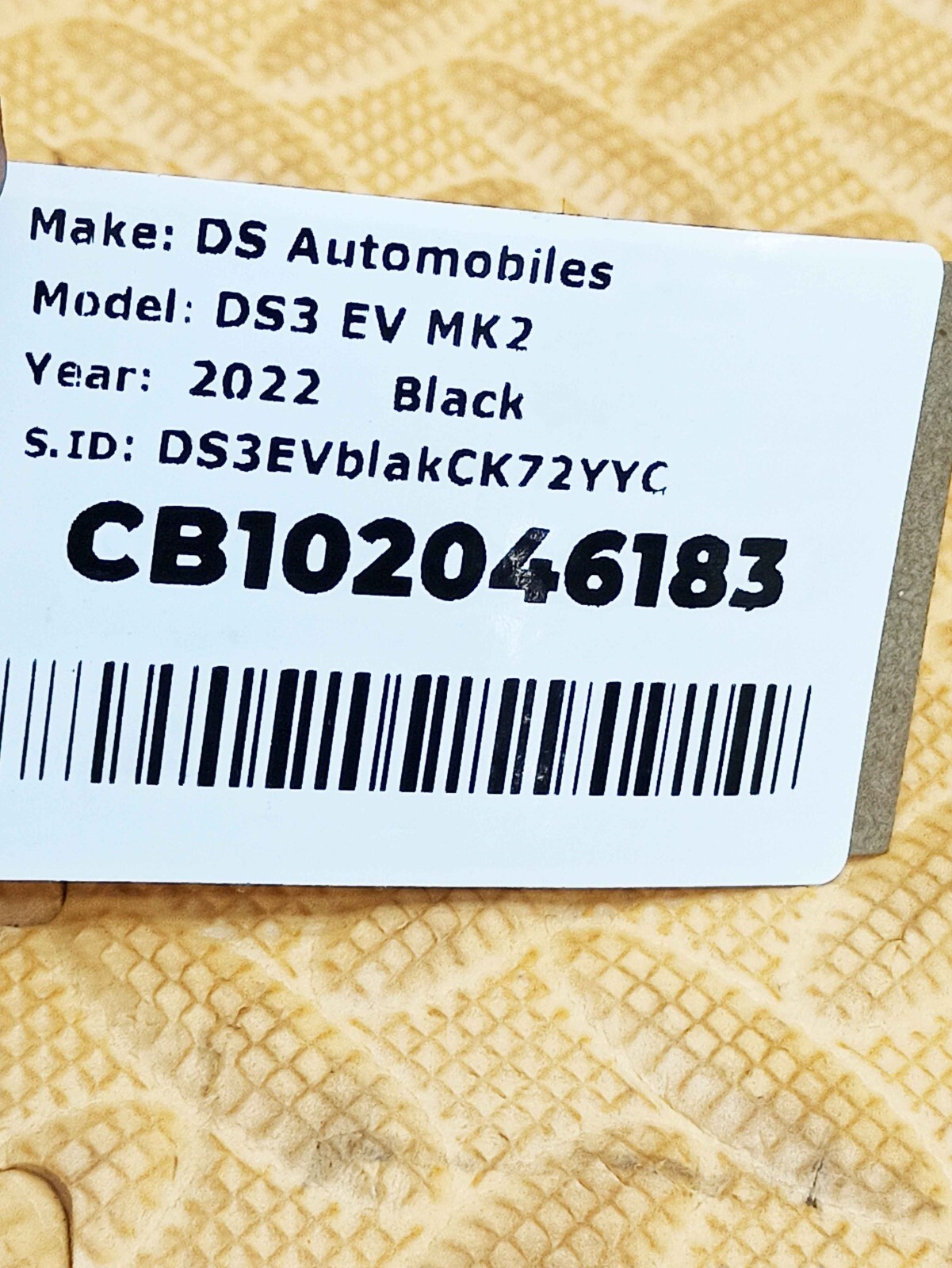 DS 3 DS3 EV MK2 2020-2024 Crossback E-Tense Rear Tailgate Hinge OEM