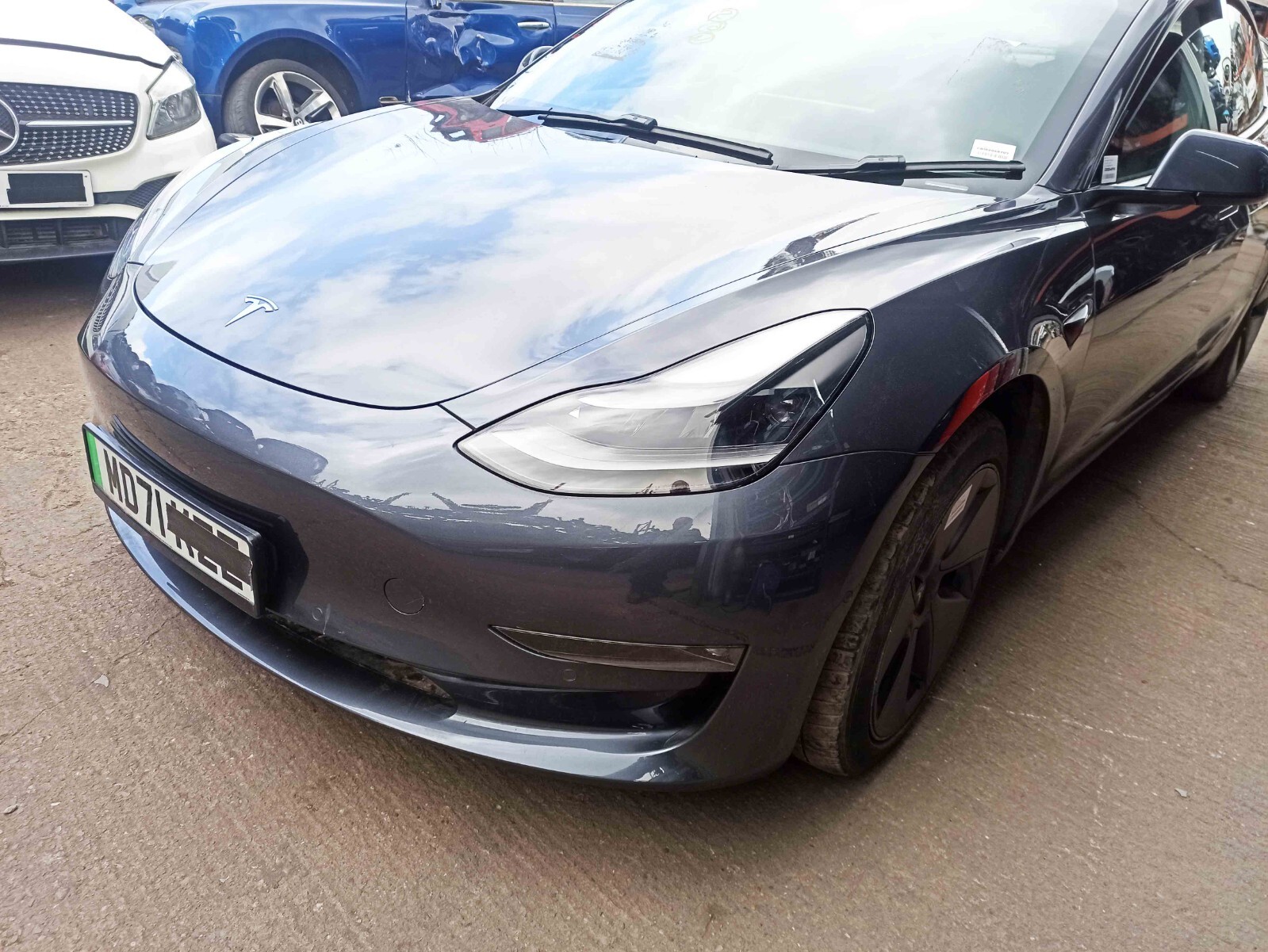 Tesla Model 3 2022-2025 PMNG Grey Front End Bonnet Bumper Wing Light ...