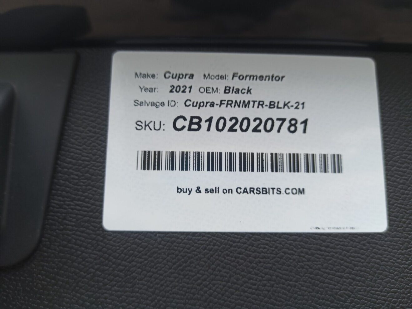 Cupra Formentor V2 eHybrid 2022 Rear Tailgate Boot Interior Panel