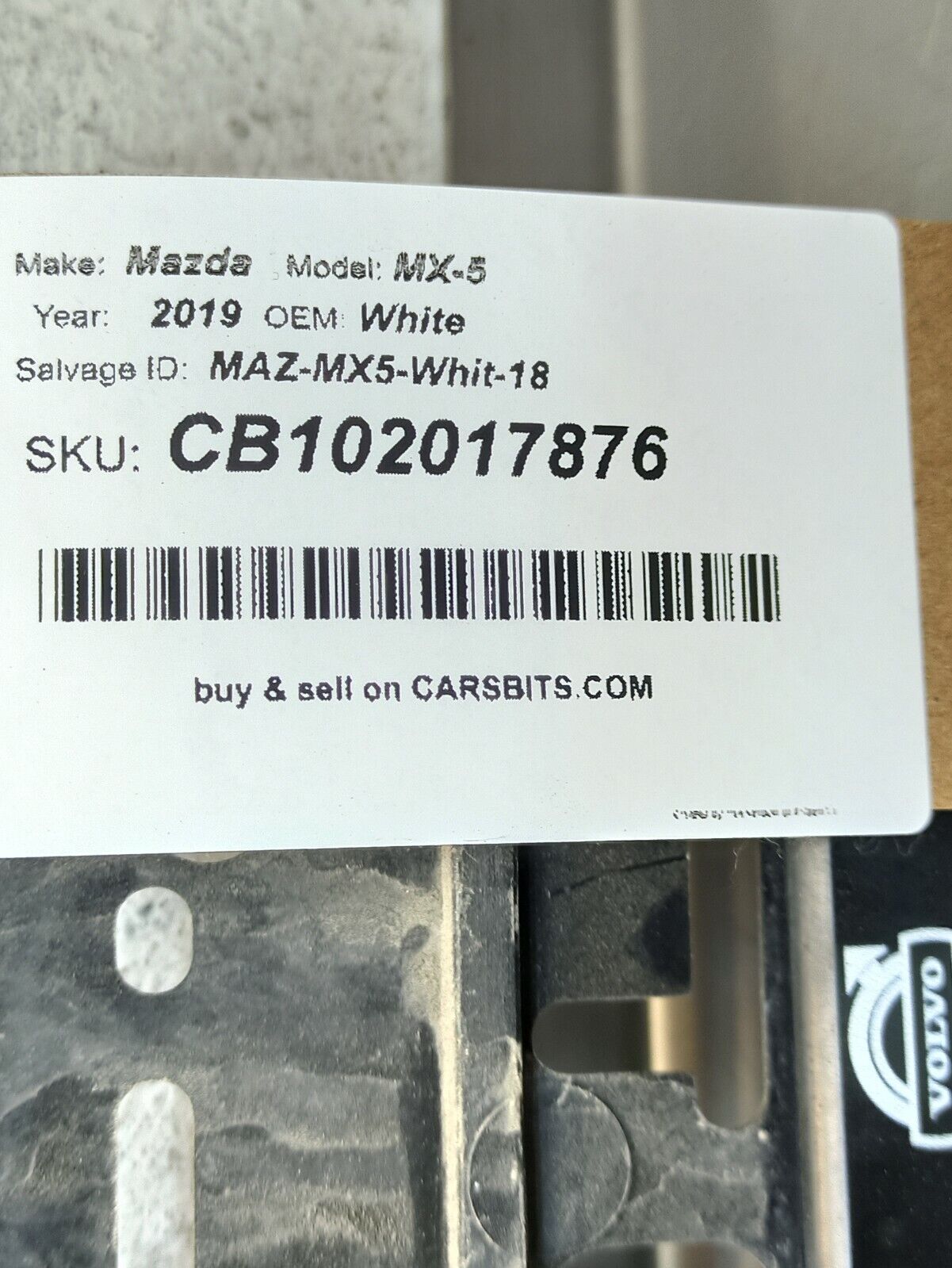 Mazda MX-5 SE 2016-2022 Rear Number Plate Holder Bracket - Image 5