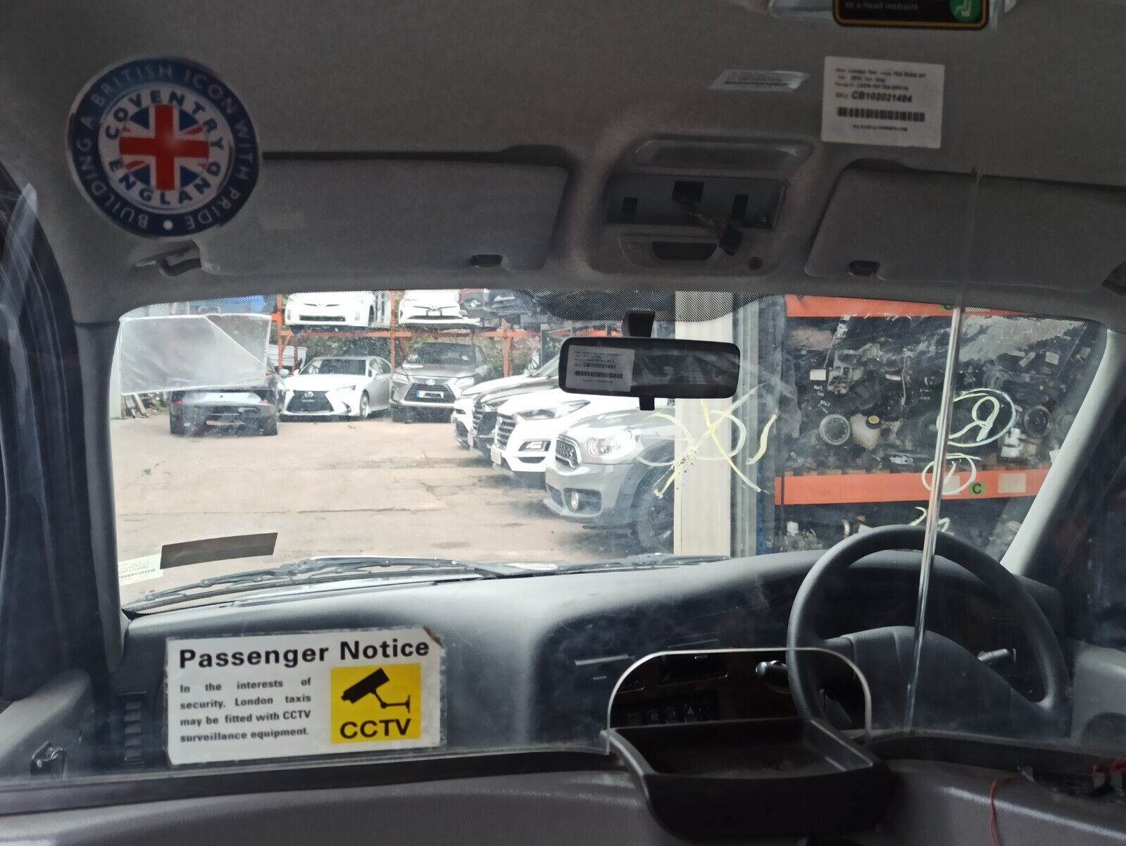 LONDON TAXIS TX4 2007-2017 Interior Rear Middle Part Separation Glass ...